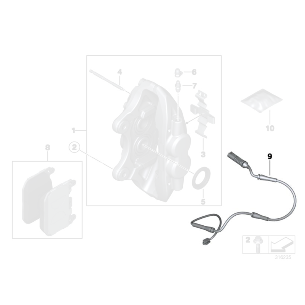 Genuine BMW Front Brake Pad Wear Sensor - BMW M140i F20/F21 M240i F22 ...